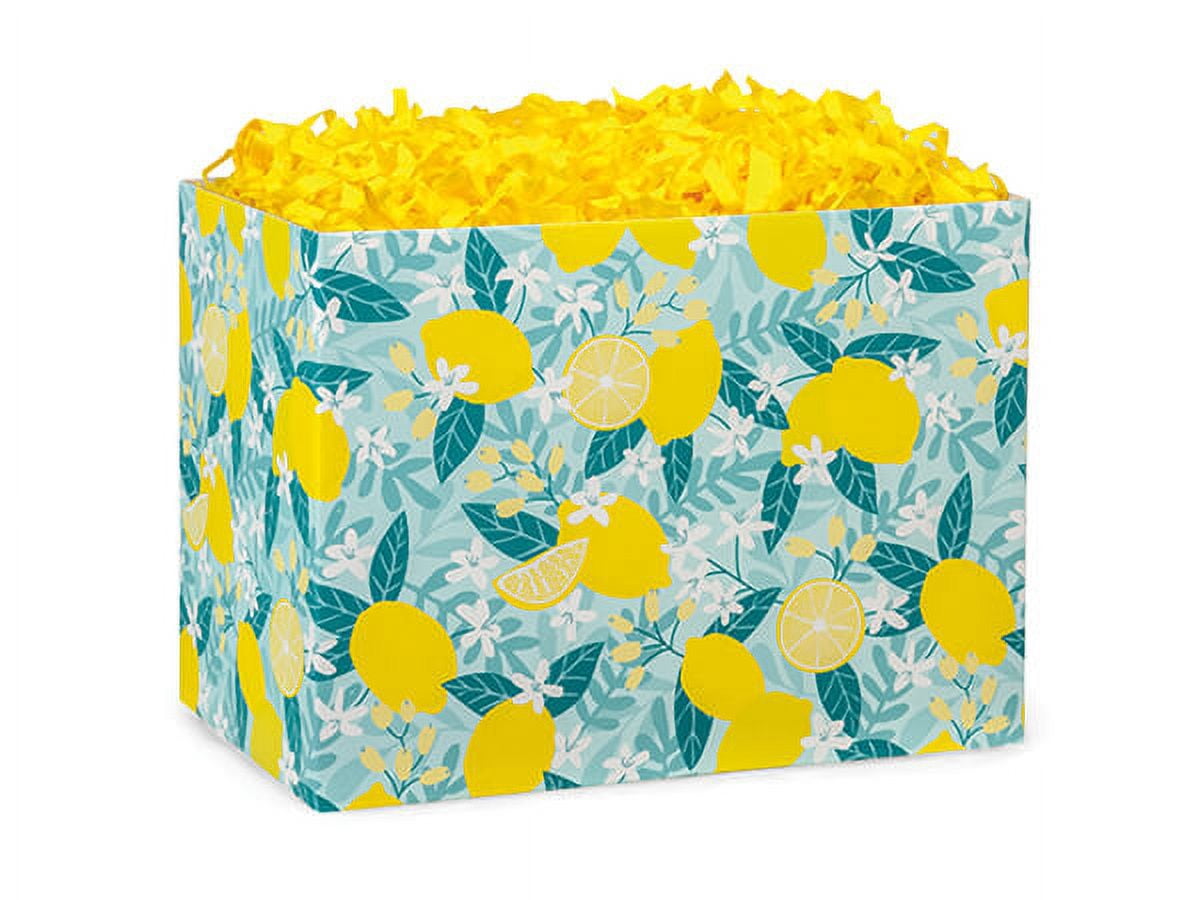 Pack of 6, Lemon Blooms Basket Box, Small 6.75x4x5" for Celebration ...