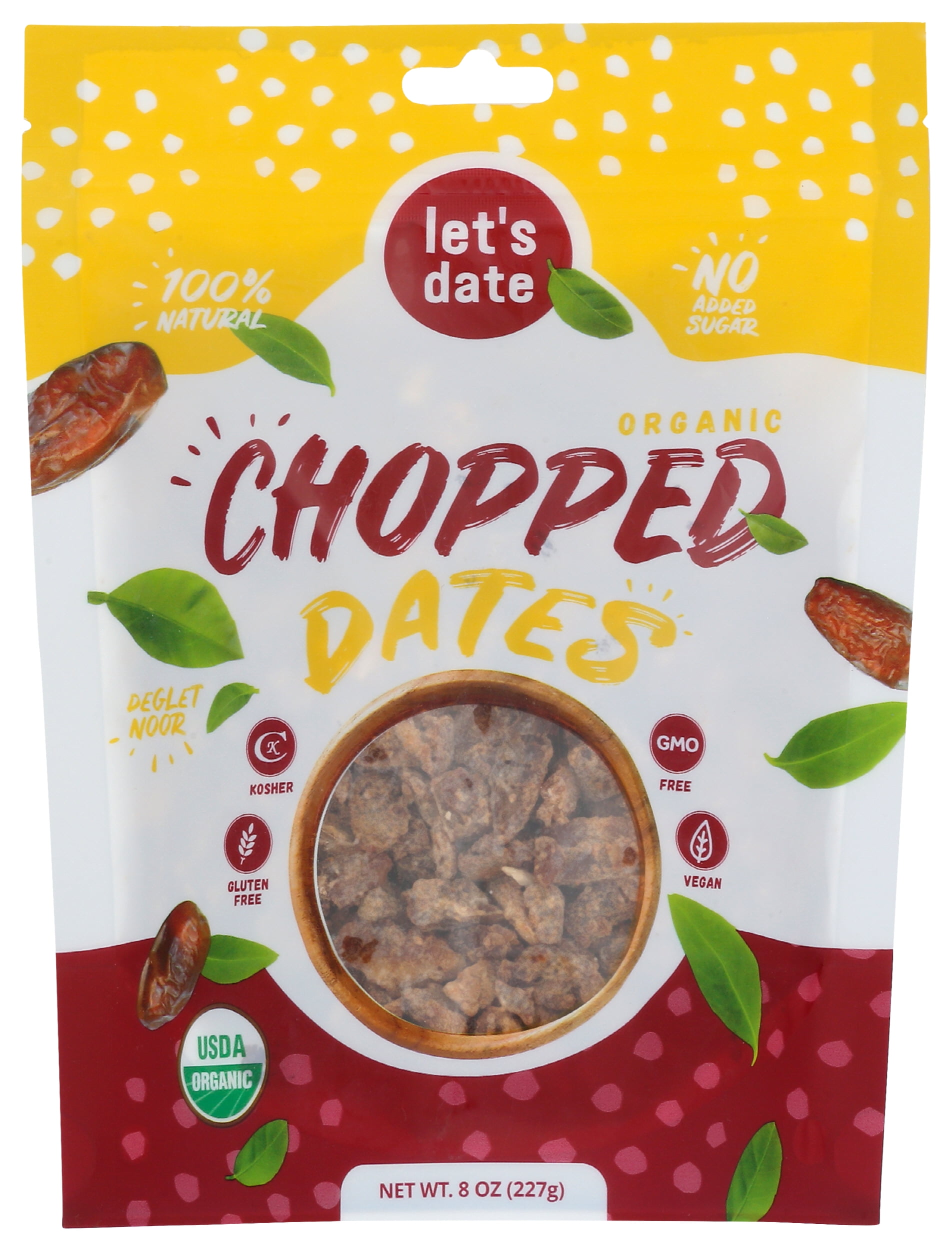 Pack of 6, Lets Date Organic Chopped Dates, 8 oz - Walmart.com
