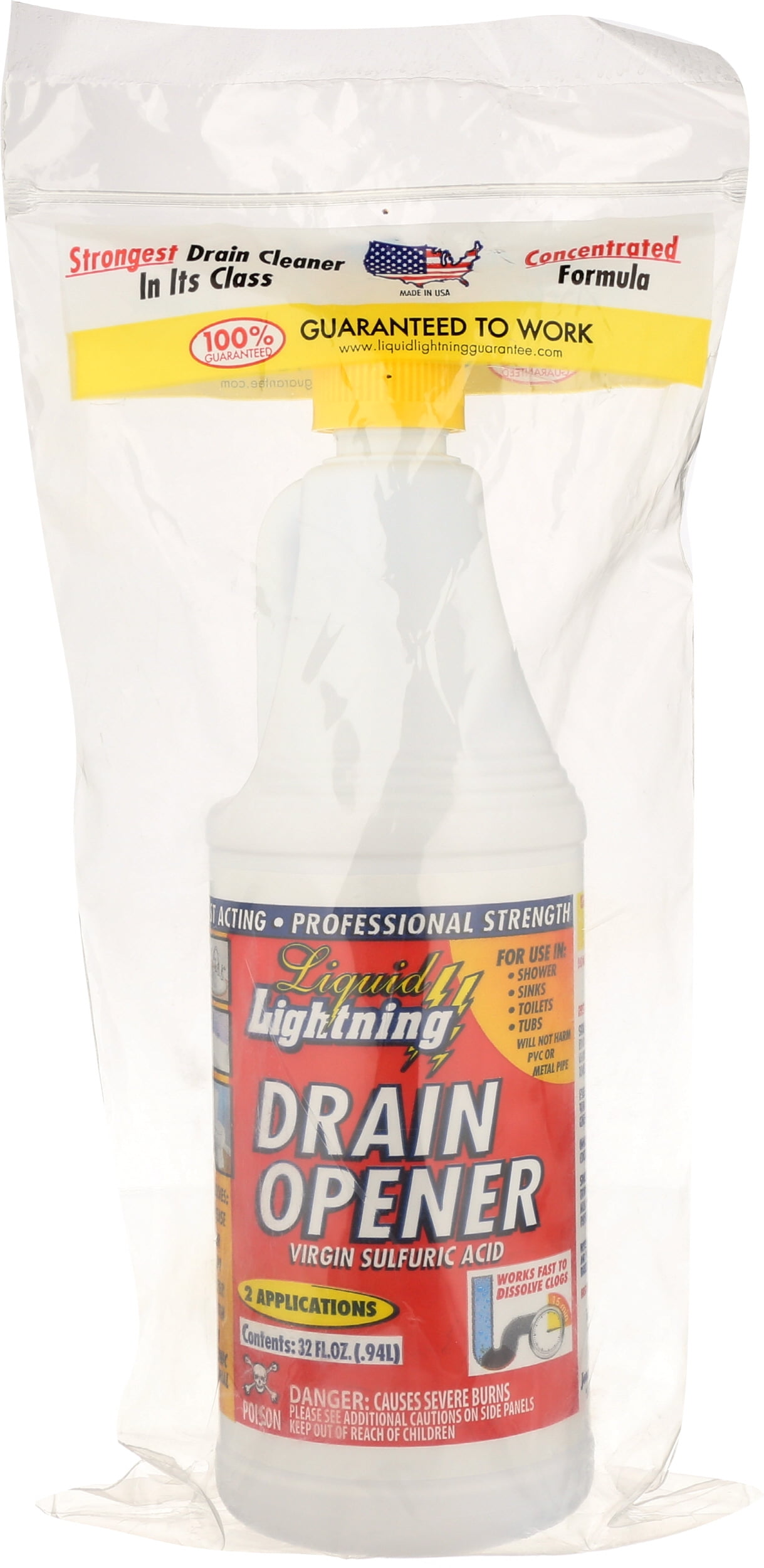 Pack of 6, Liquid Lightning Drain Opener, 32 oz - Walmart.com