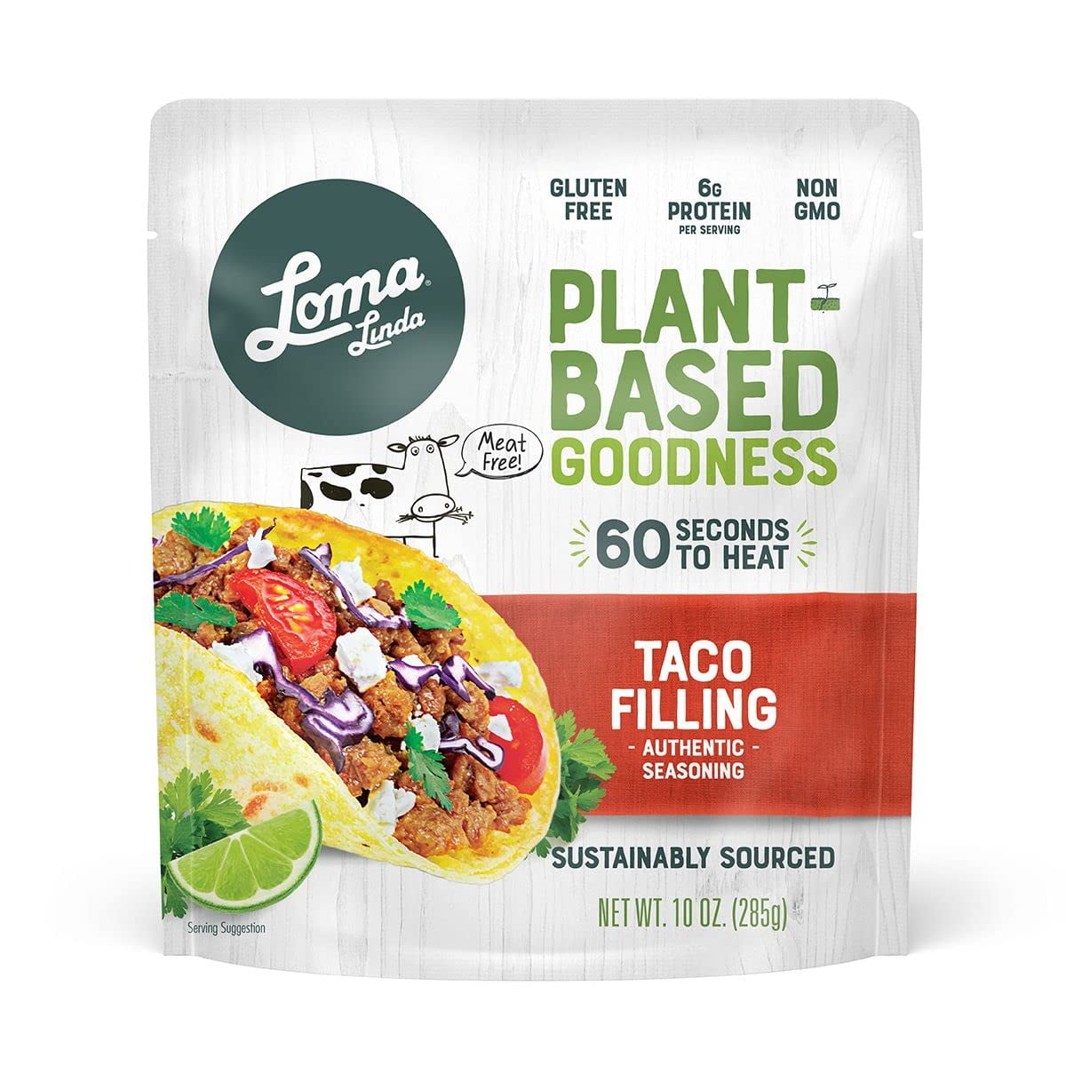 Pack of 6, Loma Blue Plant-Based Taco Filling Seasoning, 10 oz ...