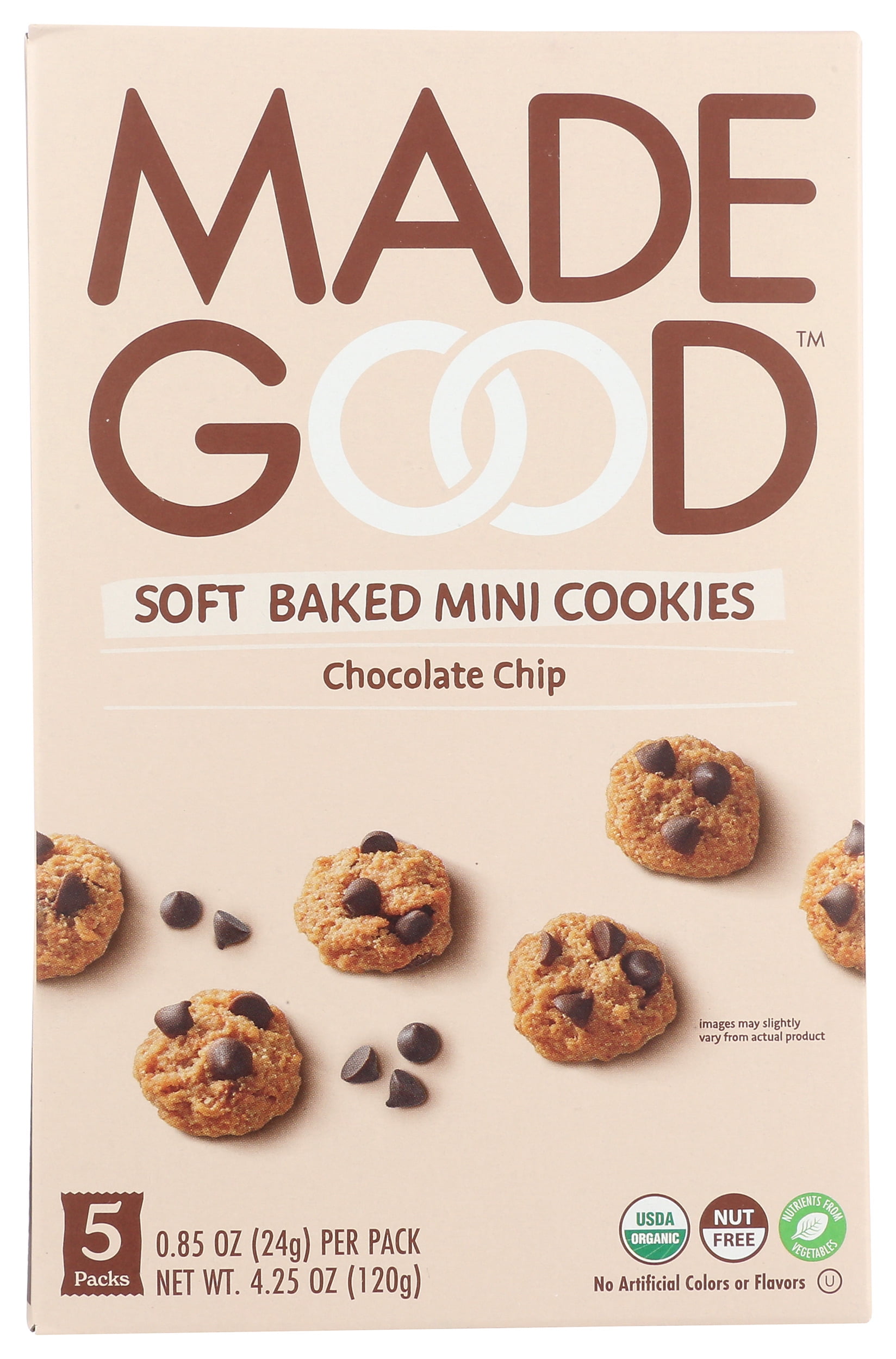 Pack of 6, Madegood Chocolate Chip Soft Baked Mini Cookies, 4.25 oz ...