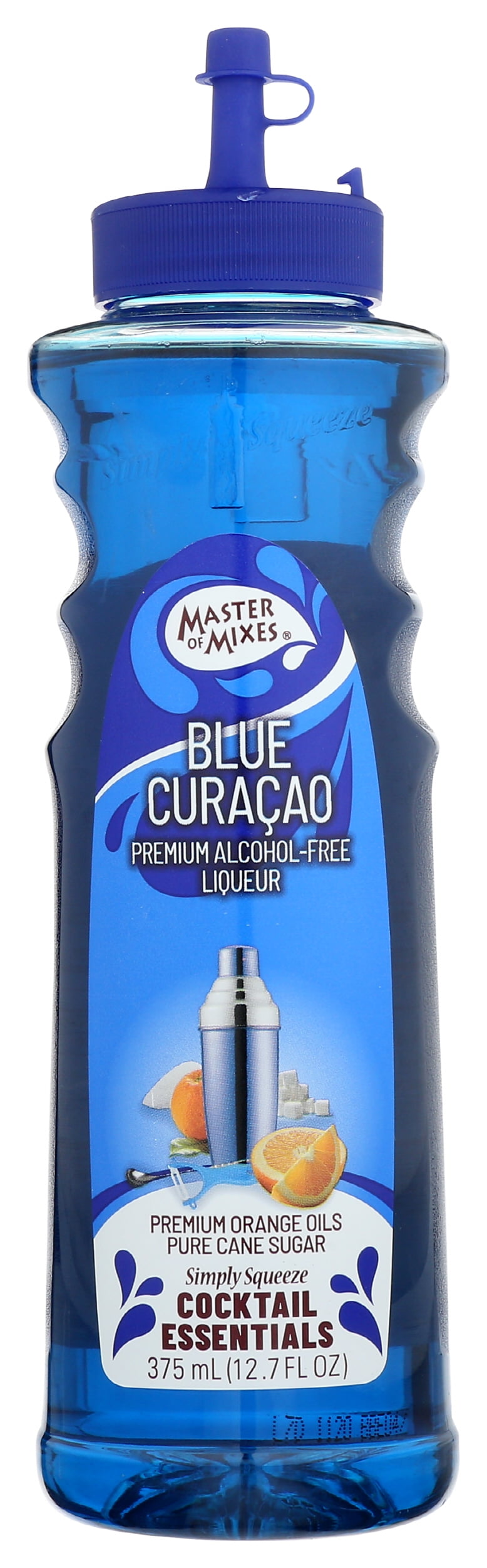 Pack of 6, Master Of Mixes Blue Curaçao Alcohol Free Liqueur, 375 ml ...