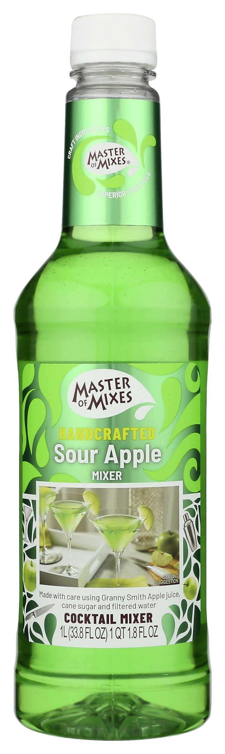 Pack of 6, Master Of Mixes Sour Apple Cocktail Mixer, 33.8 oz - Walmart.com