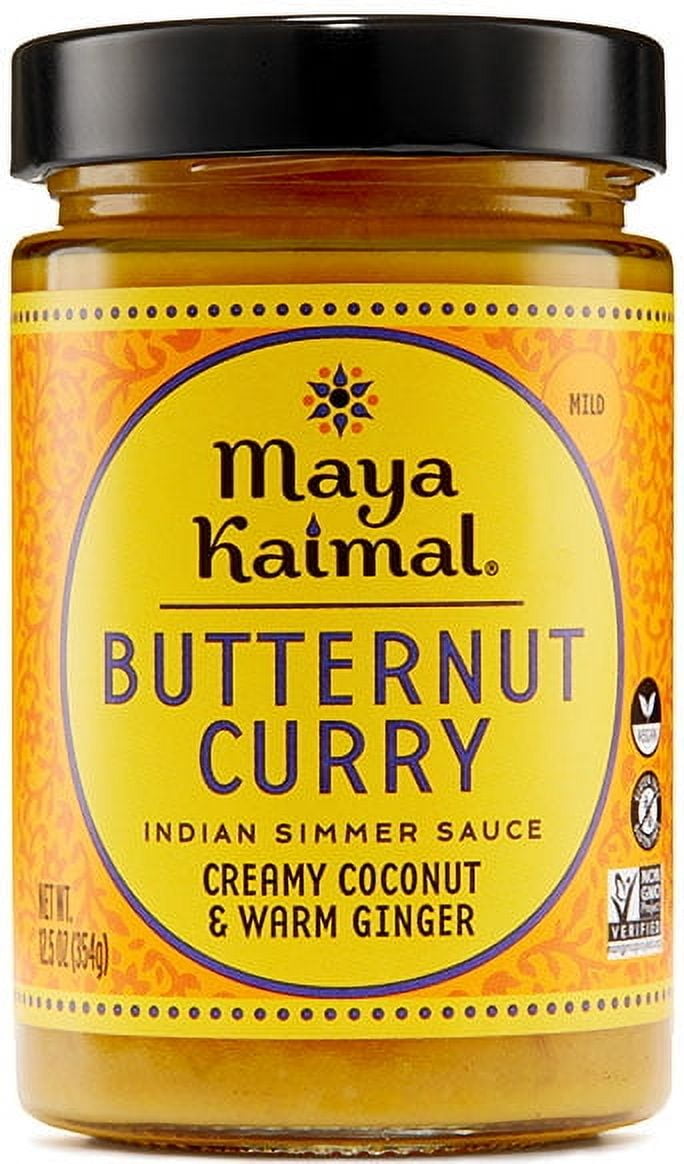 (Pack of 6), Maya Kaimal Butternut Curry Indian Simmer Sauce , 12.5 oz ...