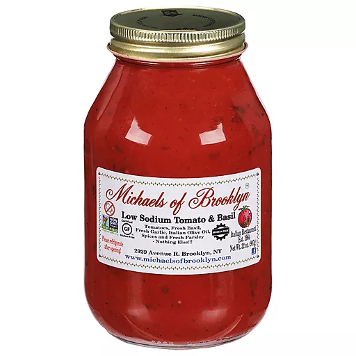 Michael's of Brooklyn, Pasta Sauce, 32 oz, Low Sodium Tomato Basil ...