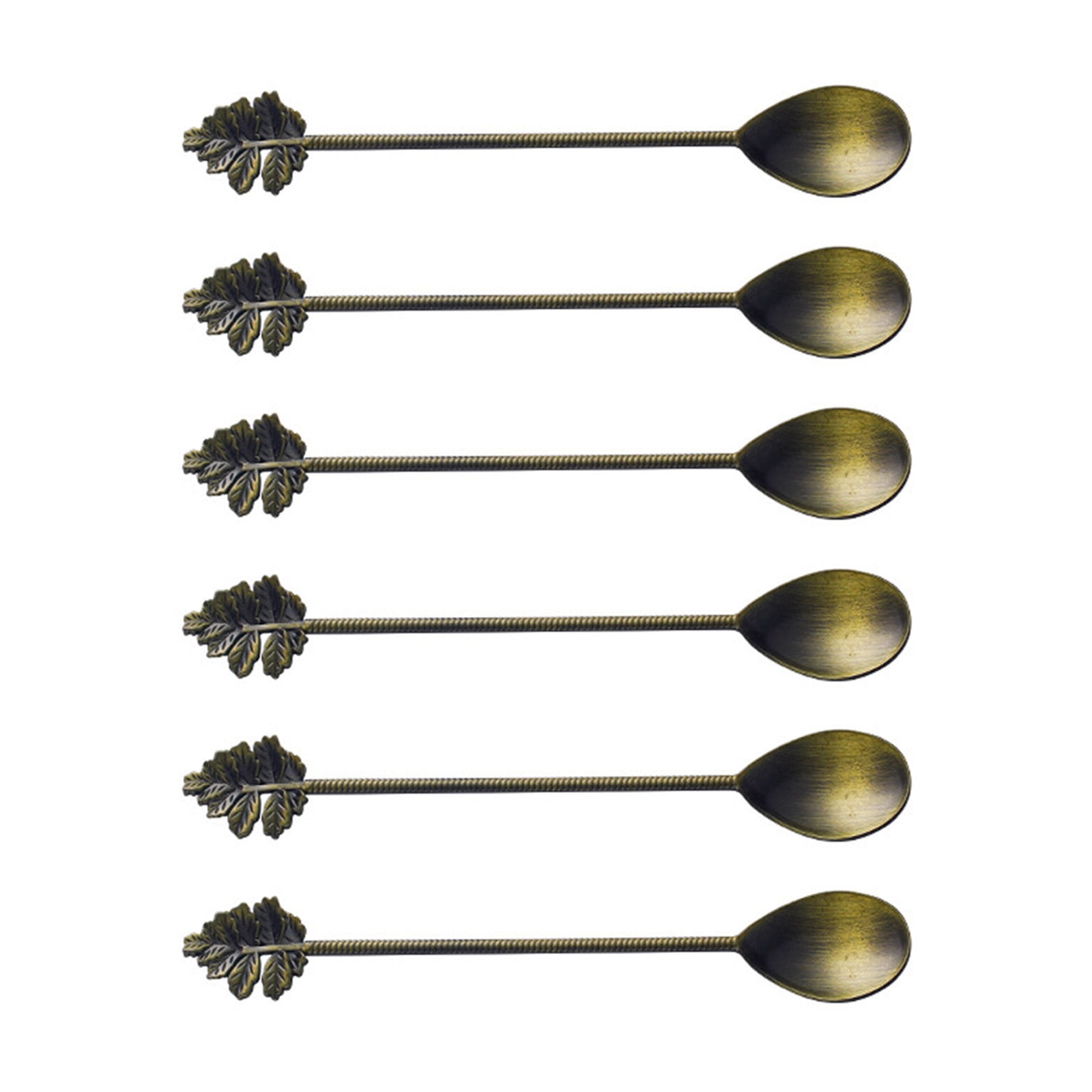 Pack of 6 Multipurpose Stirring Utensils Zinc Alloy Maple Design for ...