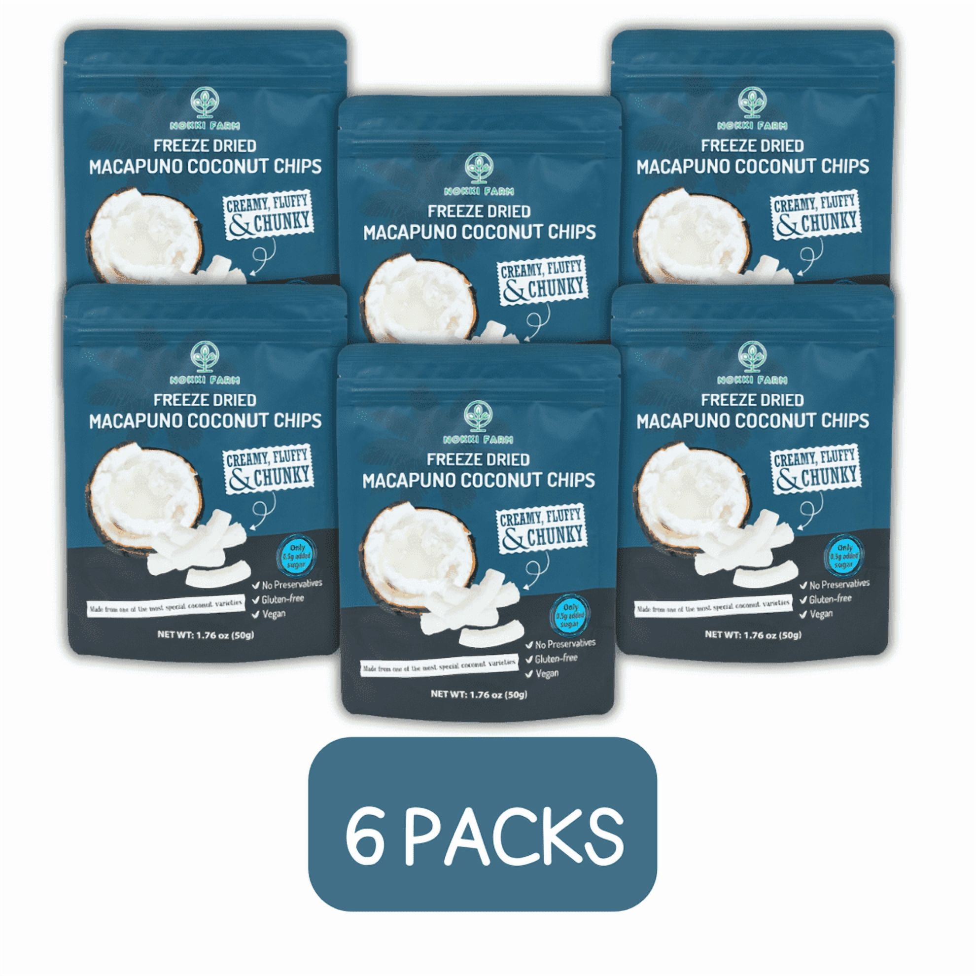NOKKI FARM Freeze-dried Macapuno Coconut Chips 50g - 6 Pack - Walmart ...