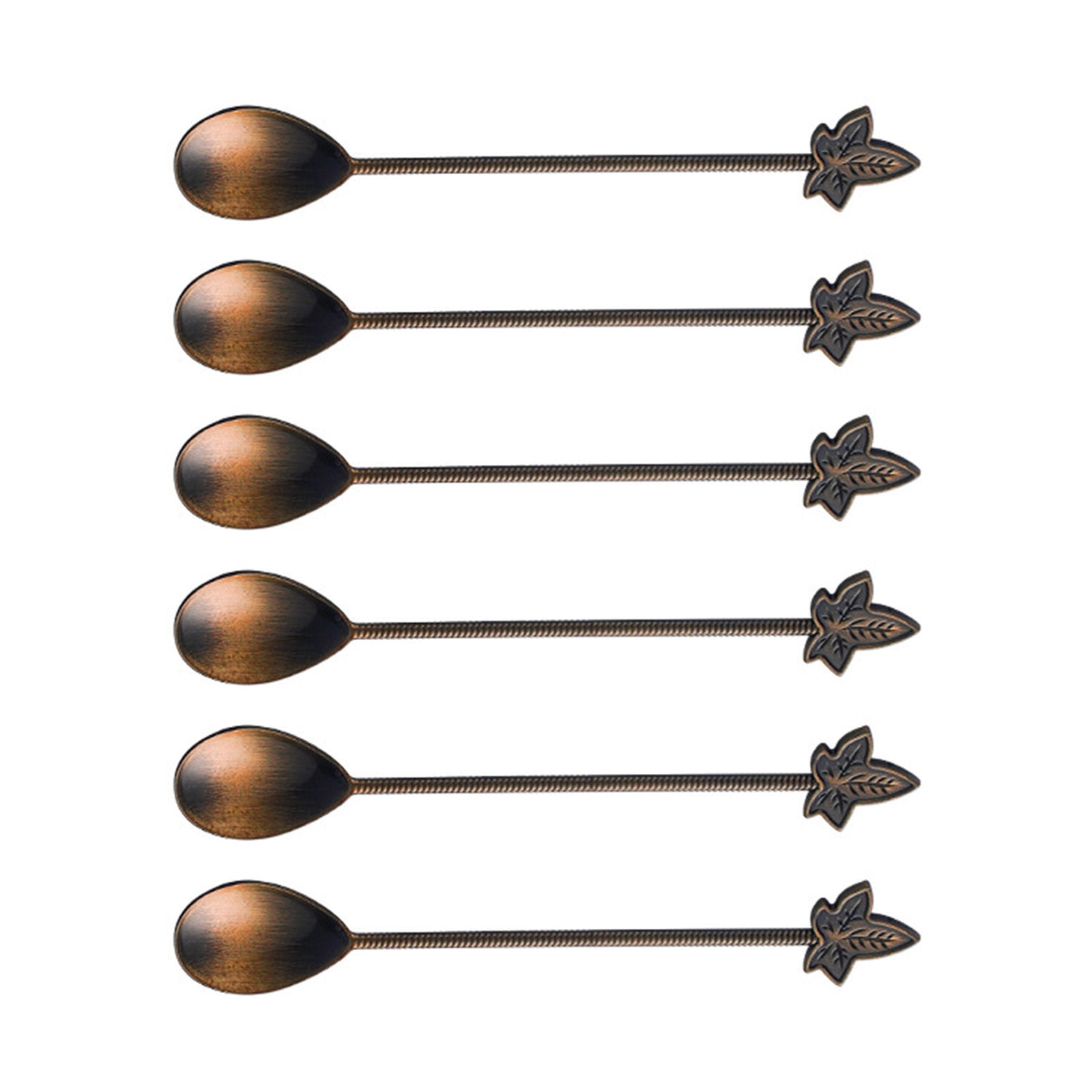 Pack of 6 Nature Inspired Shape Stirring Spoons Kirsite Construction ...