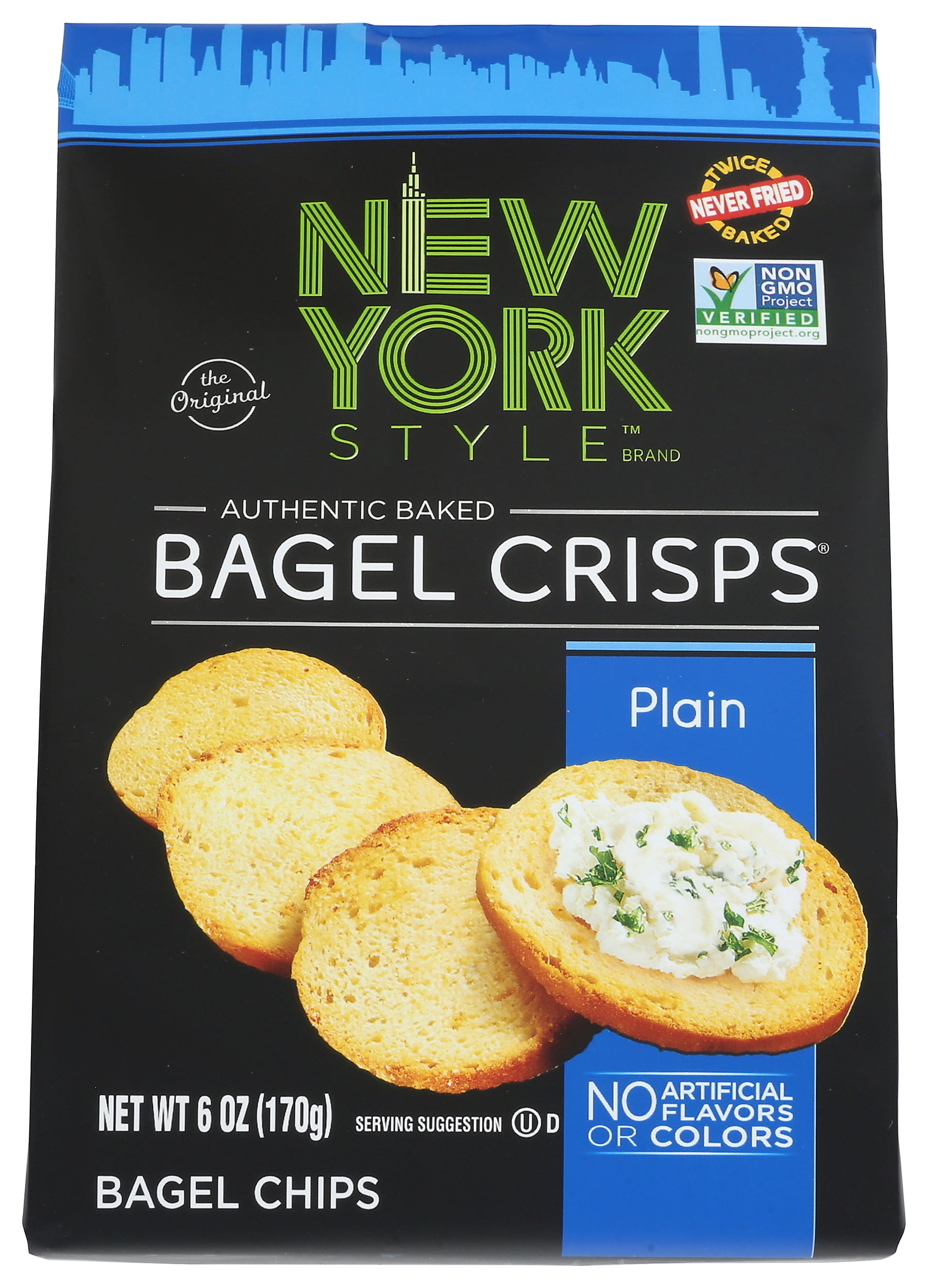Pack of 6, New York Style Plain Bagel Crisps, 6 oz - Walmart.com