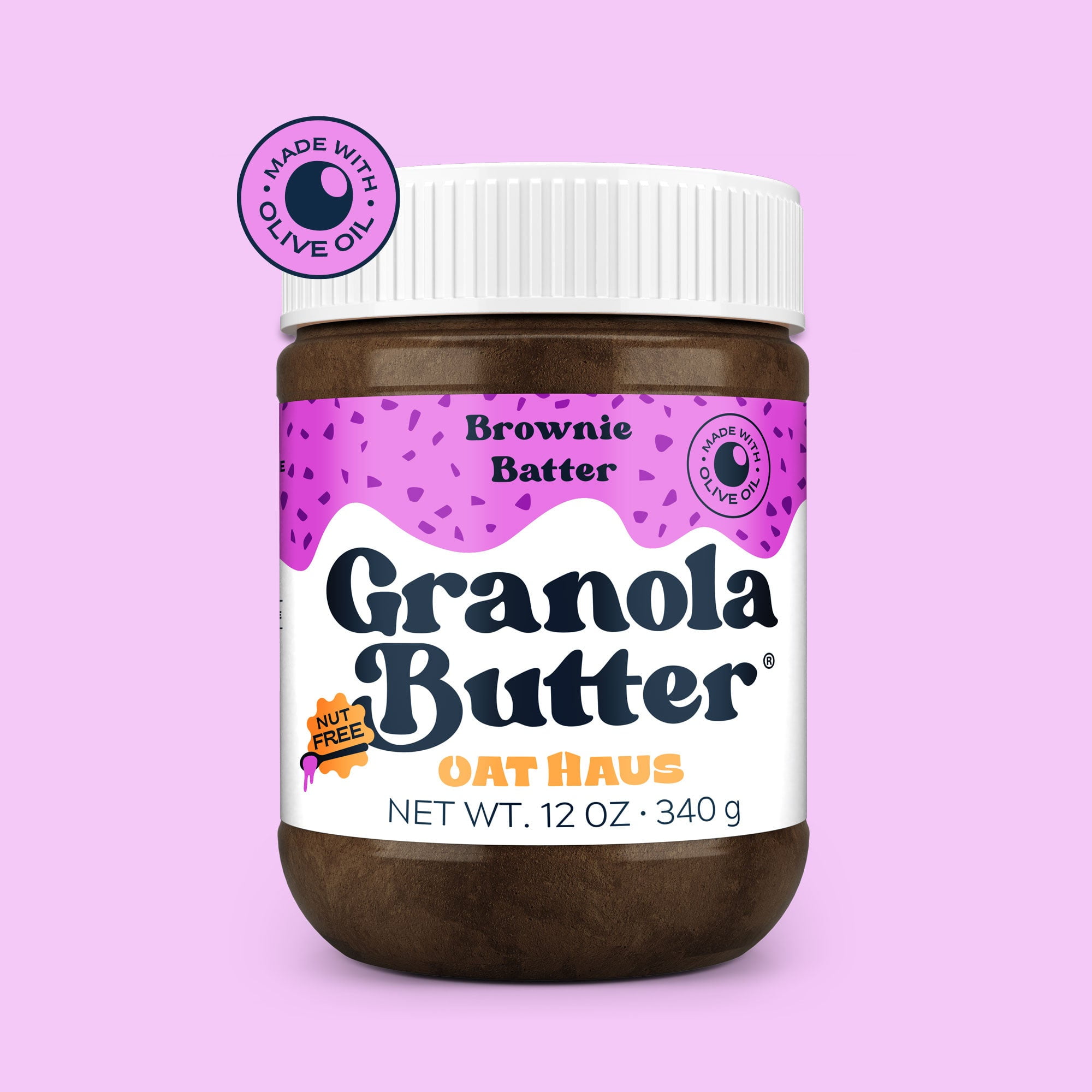 Pack of 6, Oat Haus Brownie Batter Granola Butter, 12 oz - Walmart.com