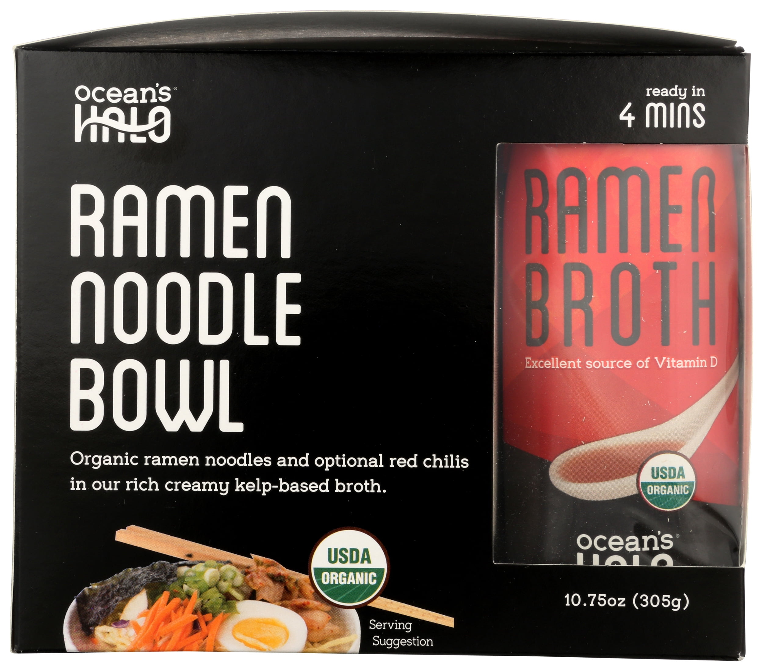 Pack of 6, Oceans Halo Organic Instant Ramen Bowl, 10.75 oz - Walmart.com