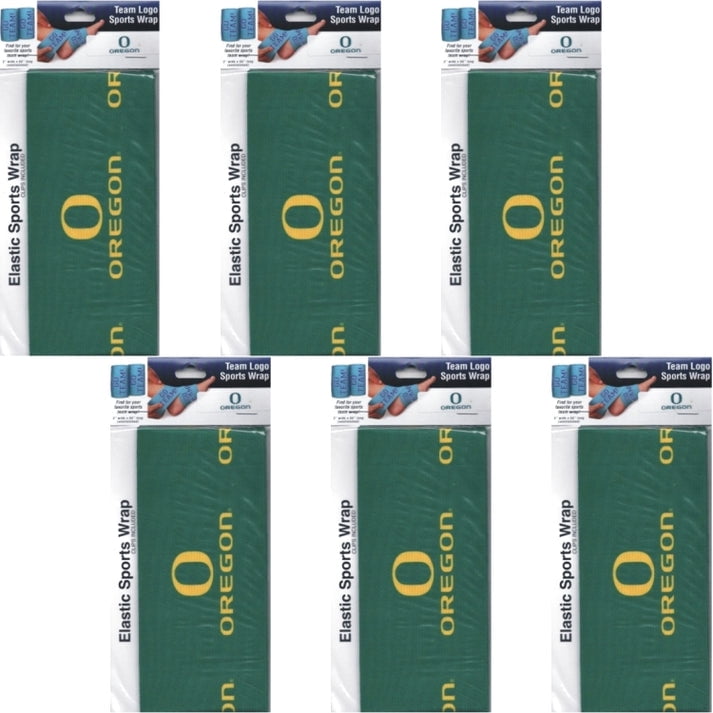 Pack of 6 - Oregon Ducks Green Elastic Bandage Wrap with Clips (3" x 54 ...