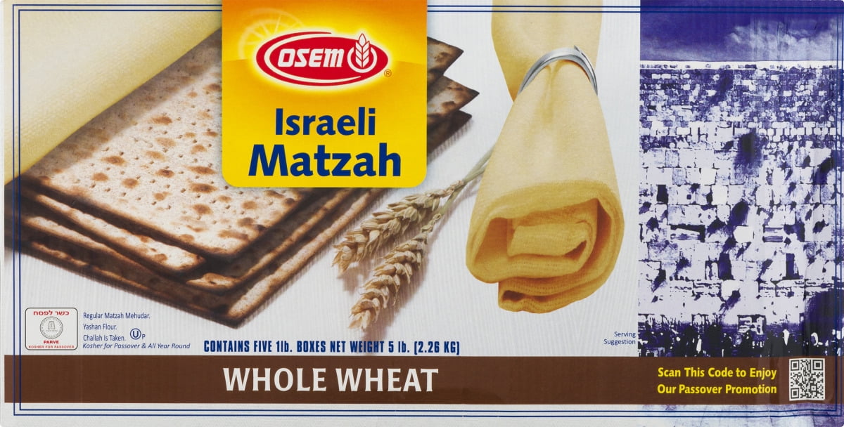 Pack of 6, Osem Israeli Whole Wheat Matzah, 5 lb - Walmart.com