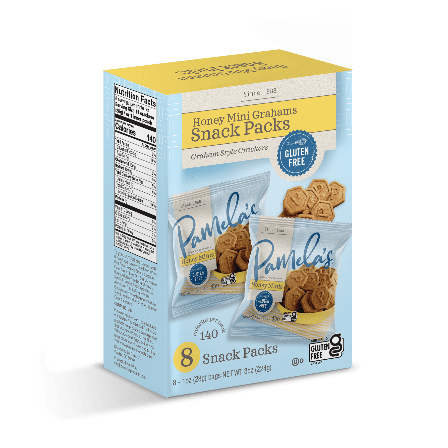 (Pack of 6), Pamela's Honey Mini Graham Snack Pack, 8 oz - Walmart.com
