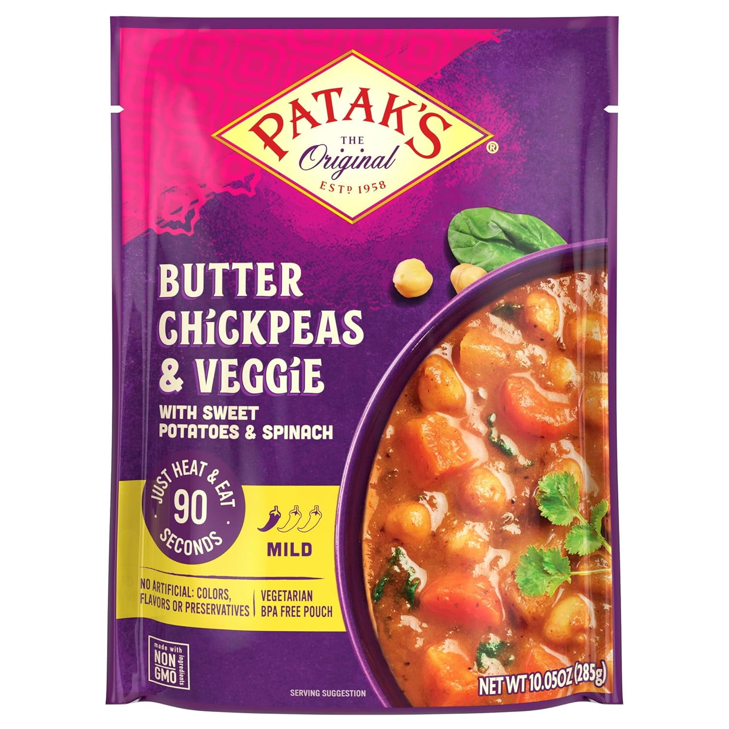 Pack of 6, Pataks Mild Butter Chickpeas & Veggie, 10.05 oz - Walmart.com