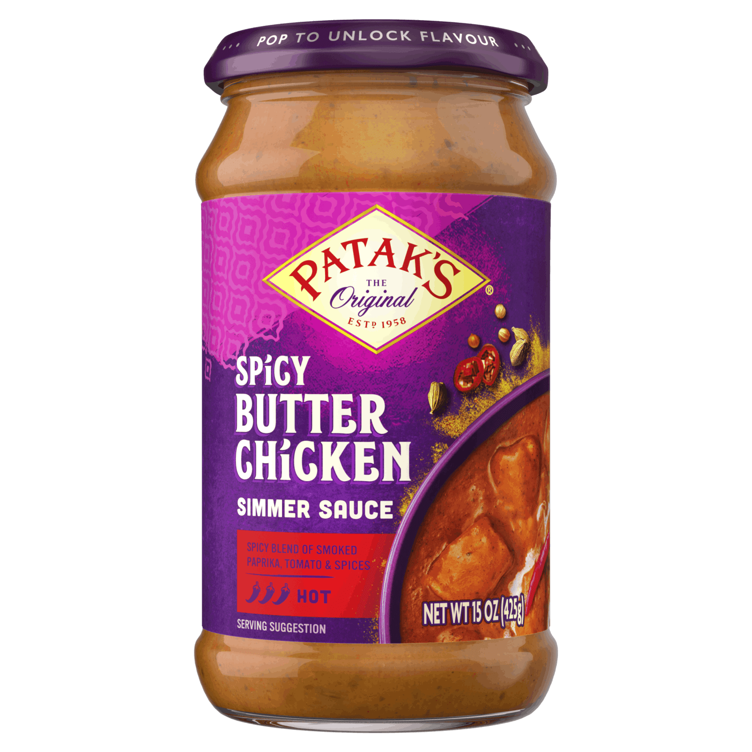 Pack of 6, Pataks Spicy Butter Chicken Simmer Sauce, 15 oz - Walmart.com