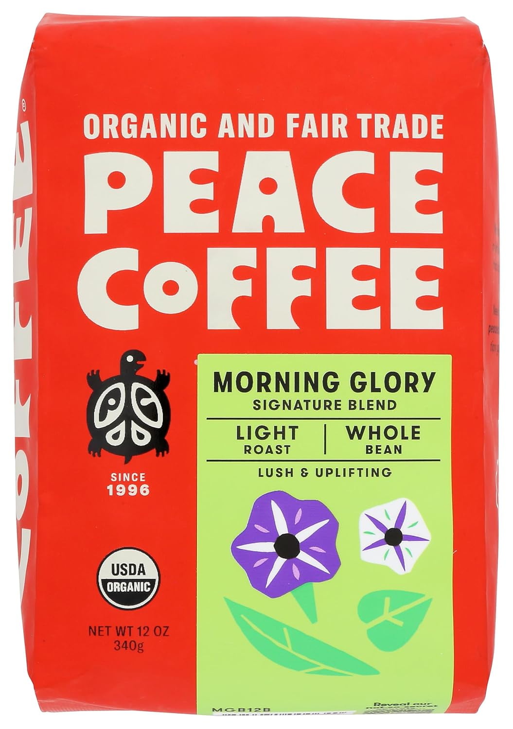 (Pack of 6), Peace Coffee Organic Morning Glory Signature Blend Coffee ...
