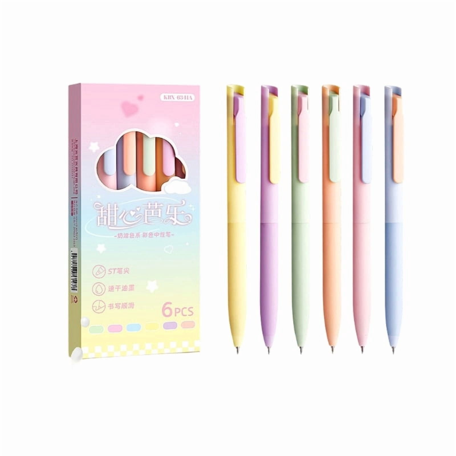 Pack of 6 Press Styles Writing Pen 0.5mm Smooth Ink for Students ...