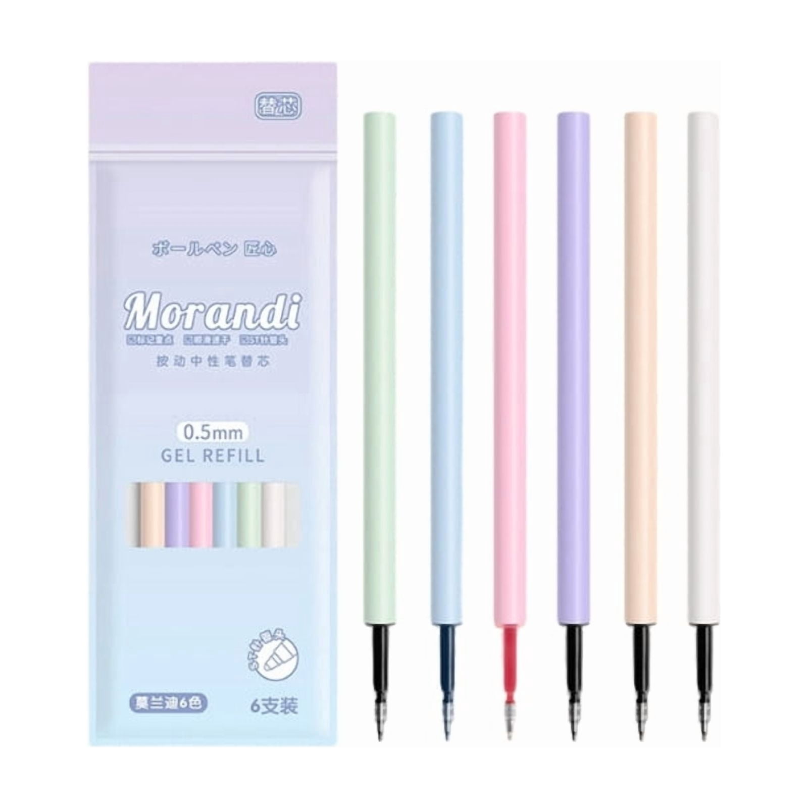 Pack of 6 Press Styles Writing Pen 0.5mm Smooth Ink for Students ...