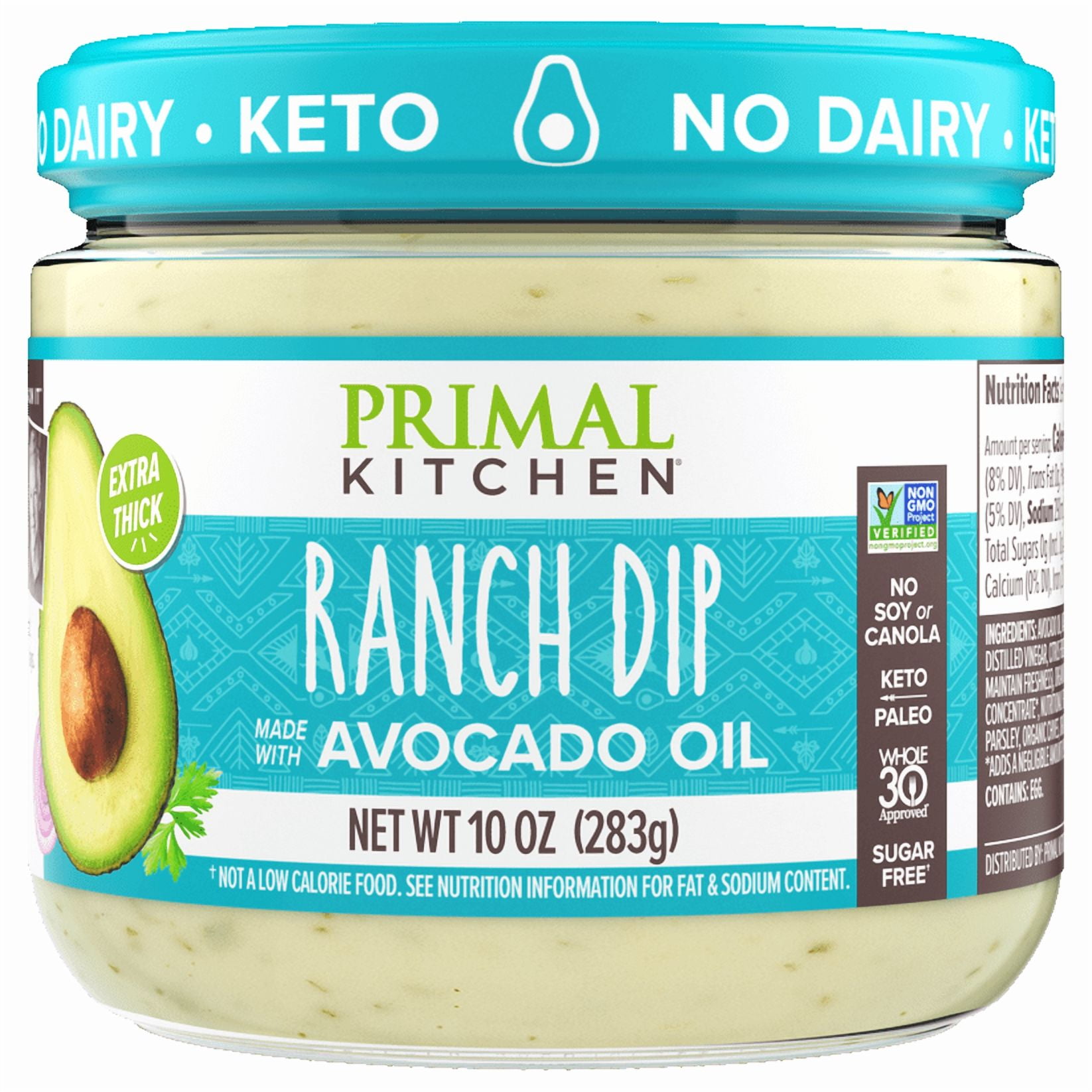 Pack of 6, Primal Kitchen Ranch Dip Made With Avocado Oil, 10 oz ...