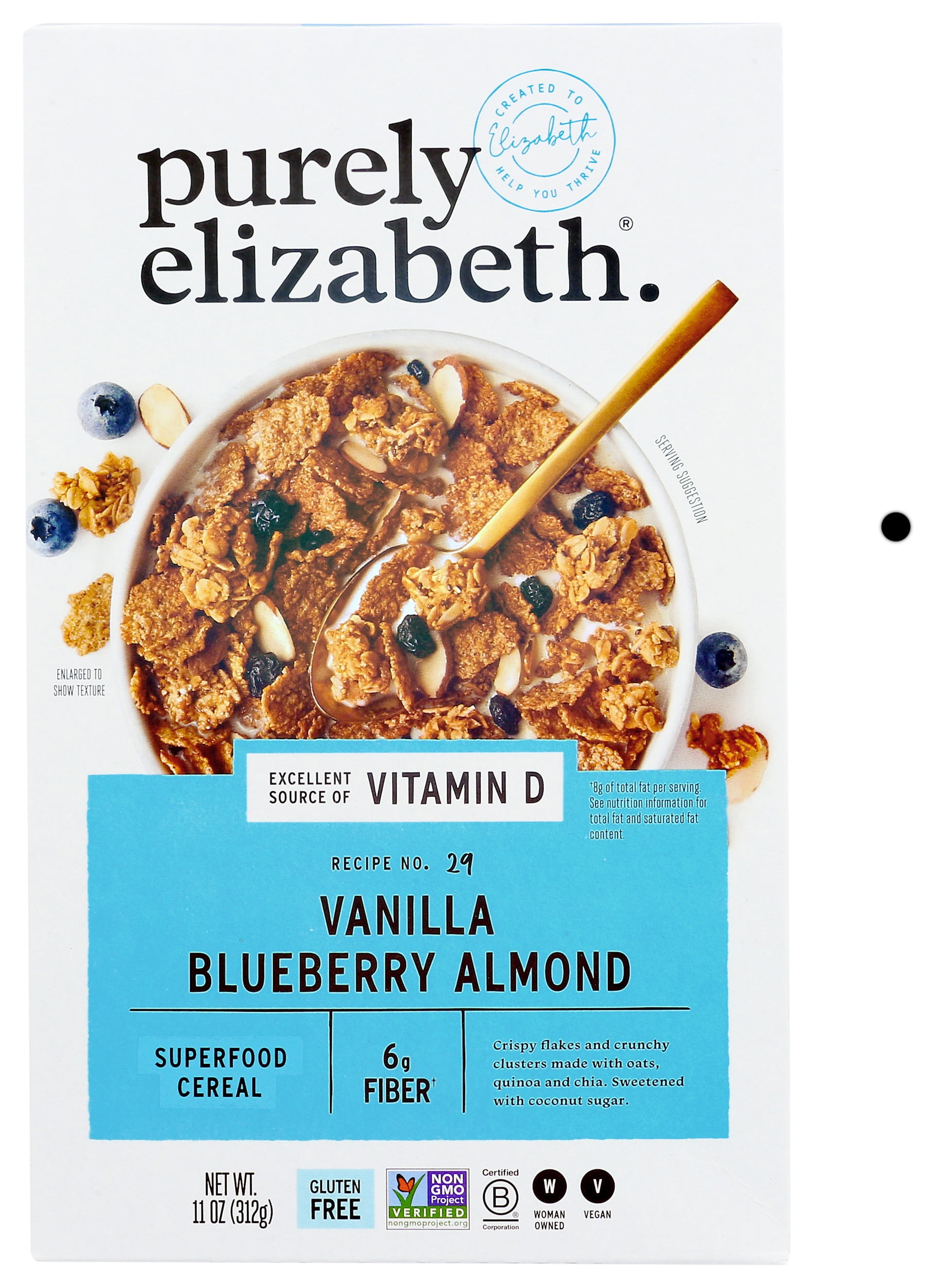 (Pack of 6), Purely Elizabeth Vanilla Blueberry Almond Superfood Cereal ...