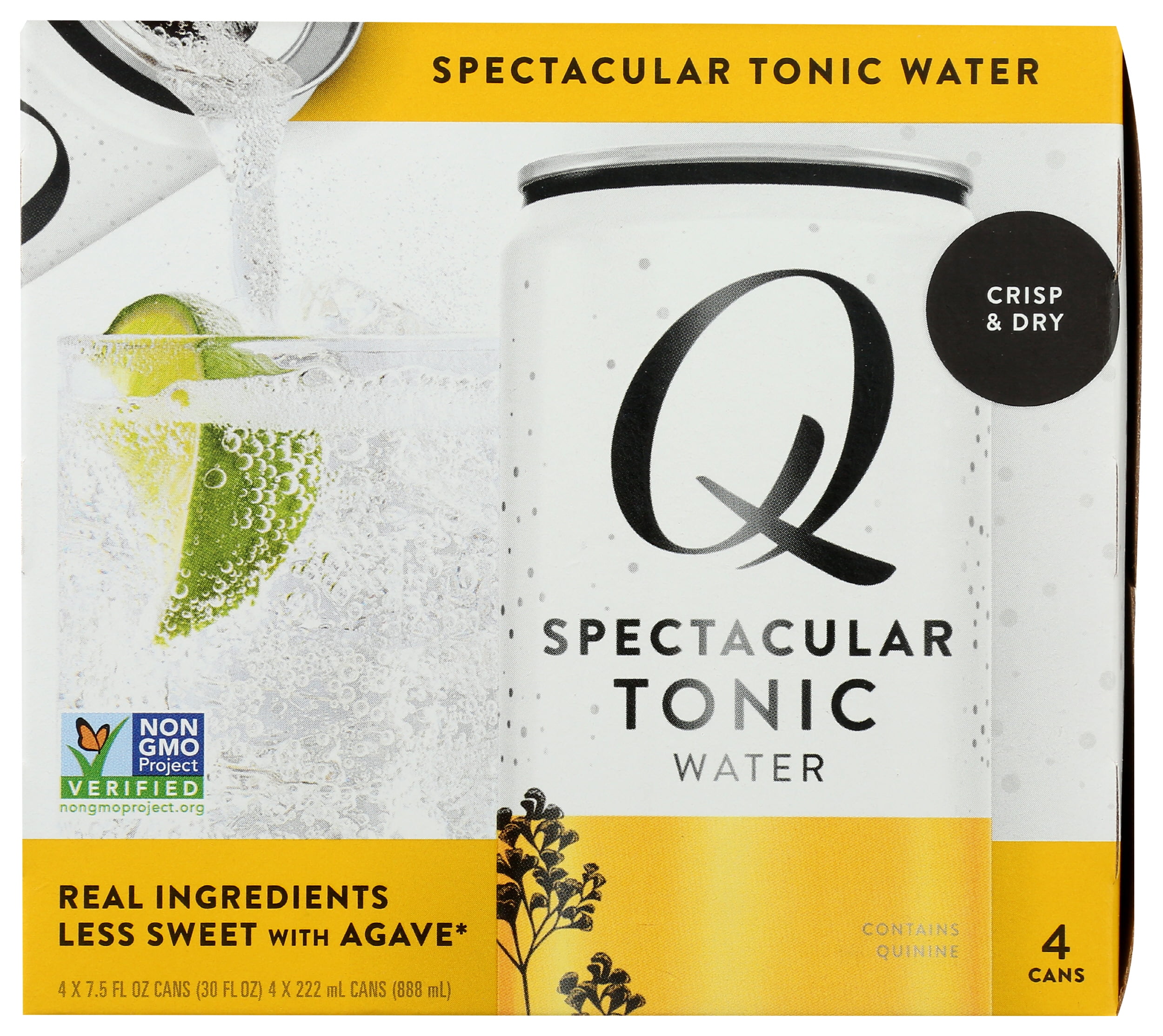 Pack of 6, Q Tonic Crisp & Dry Spectacular Tonic Water, 4 cans - 30 fl ...