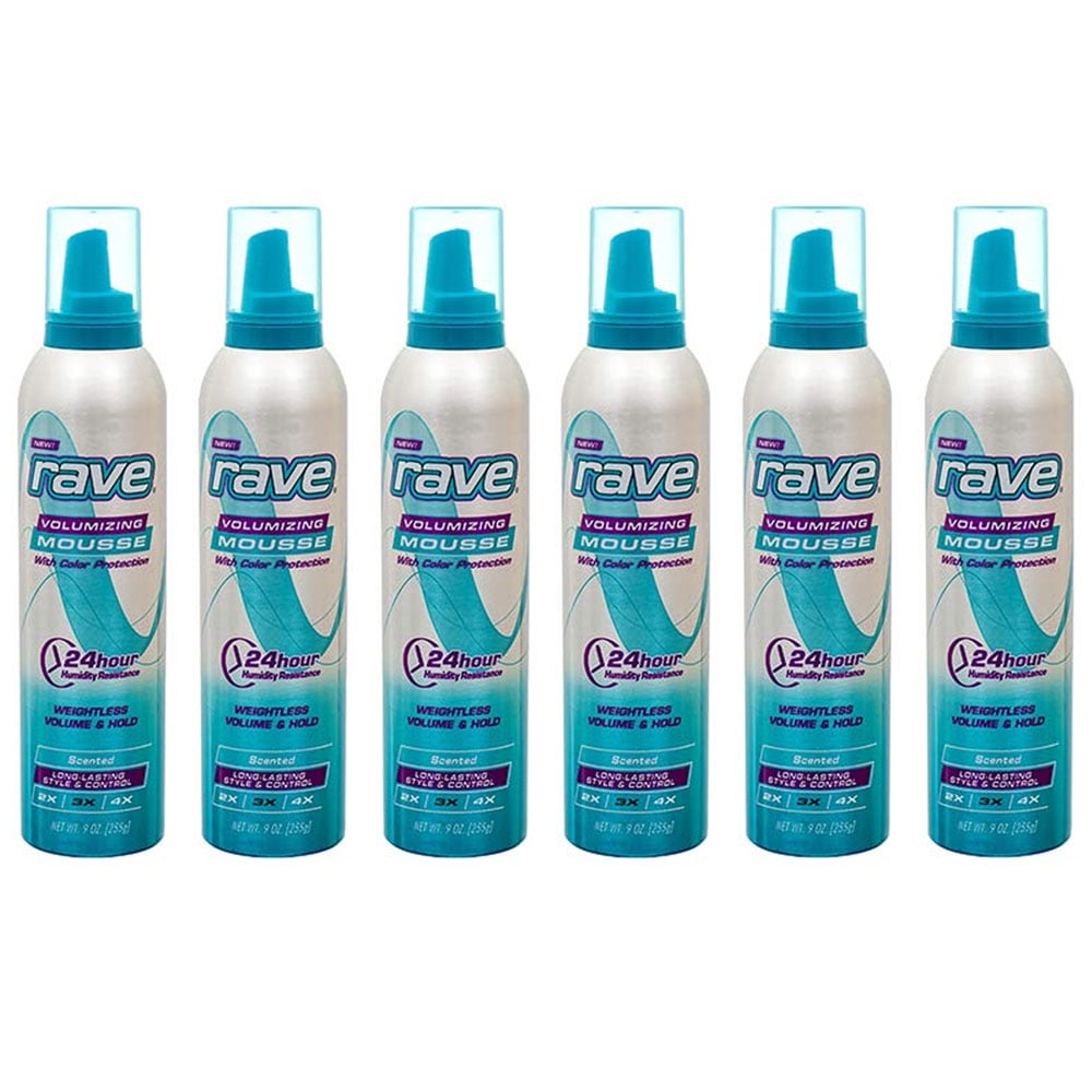 Pack of (6) RAVE VOLUMIZING MOUSSE WITH COLOR PROTECTION 9 OZ - Walmart.com