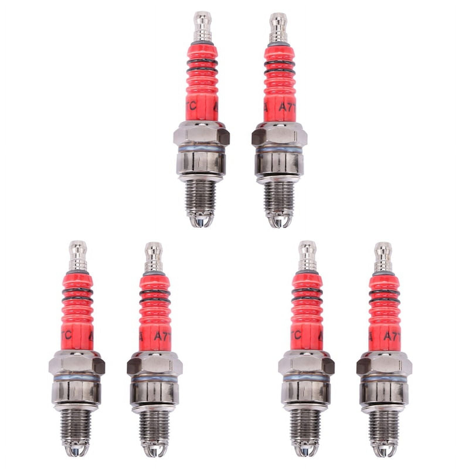 Pack of 6 Racing 3 Electrode Spark Plug A7Tc for 50Cc 110Cc 125Cc 150Cc ...