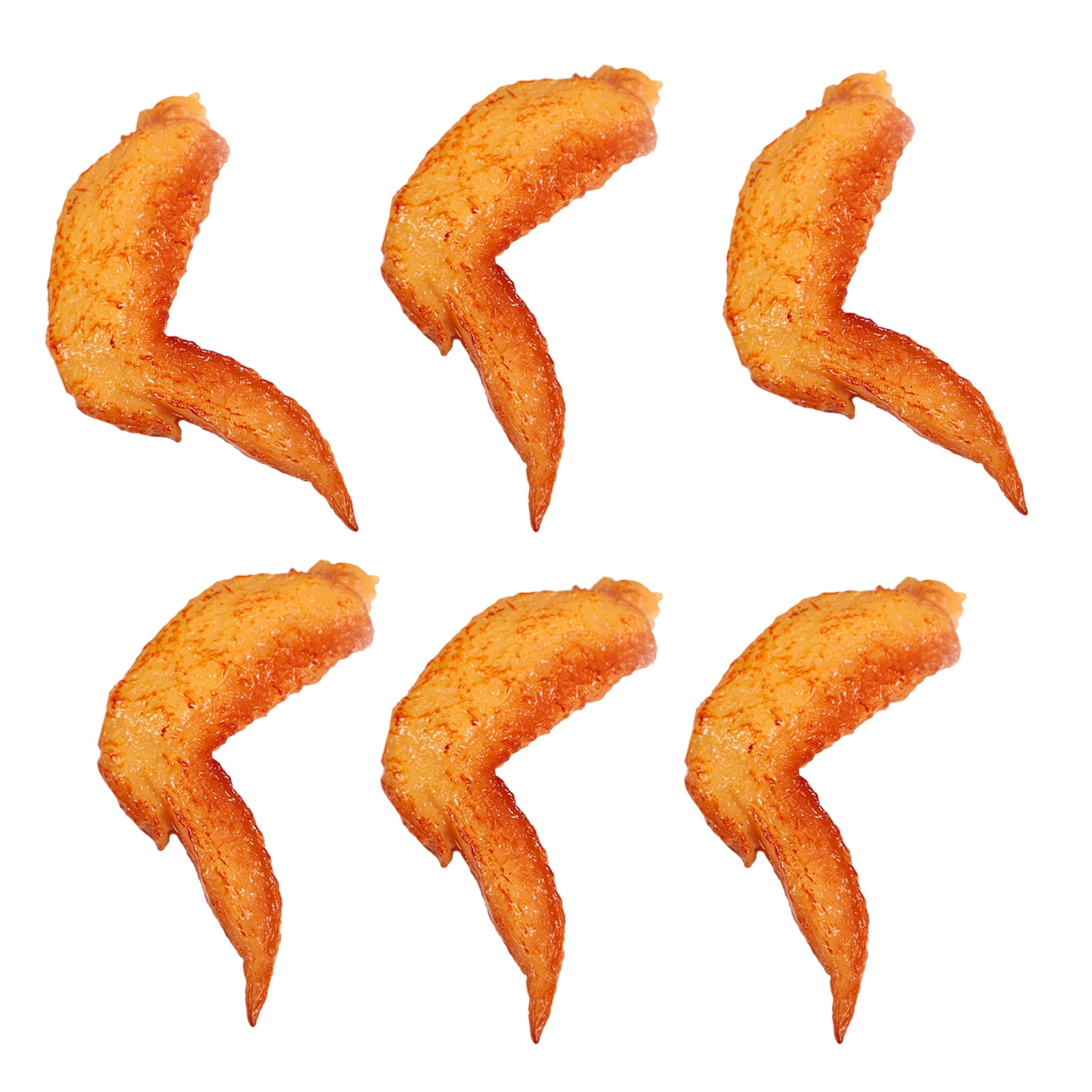Pack of 6 Realistic Grilled Chicken Wing Models PVC Crafted Simulation ...