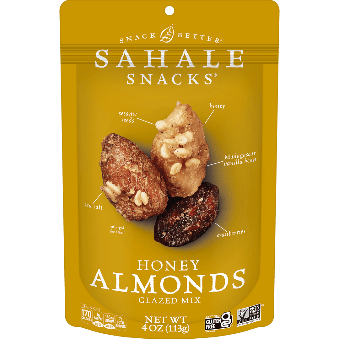 Pack of 6, Sahale Snacks Honey Almonds Glazed Mix Nut Blend, 4 oz ...