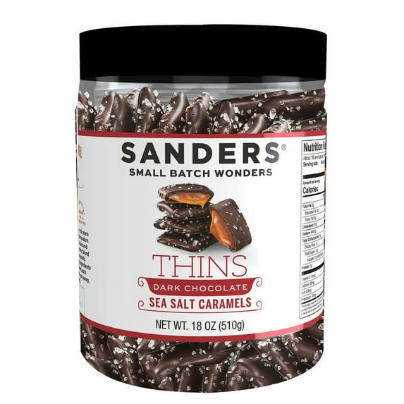 (Pack of 6), Sanders Fine Chocolatier Dark Chocolate Sea Salt Caramel ...