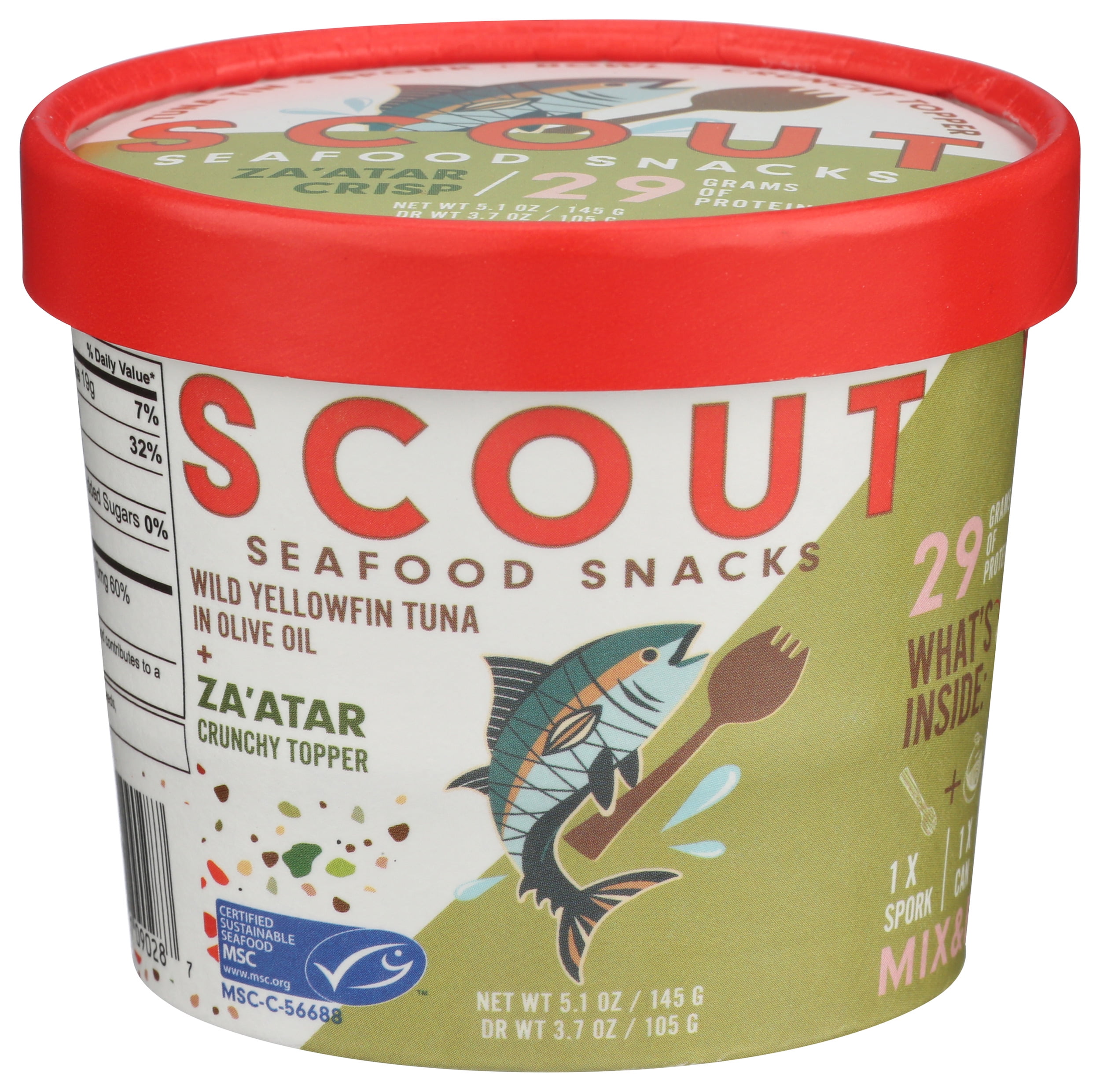 Pack of 6, Scout Seafood Snacks – Za'atar Crunchy Topper, 5.1 oz ...