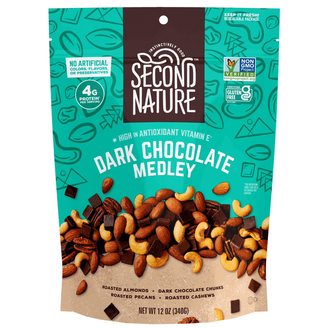 Pack of 6, Second Nature Dark Chocolate Medley Trail Mix, 12 oz ...