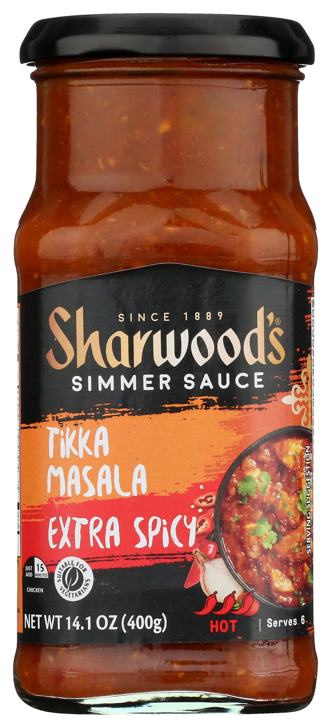 Pack of 6, Sharwoods Extra Spicy Tikka Masala Simmer Sauce, 14.1 oz ...
