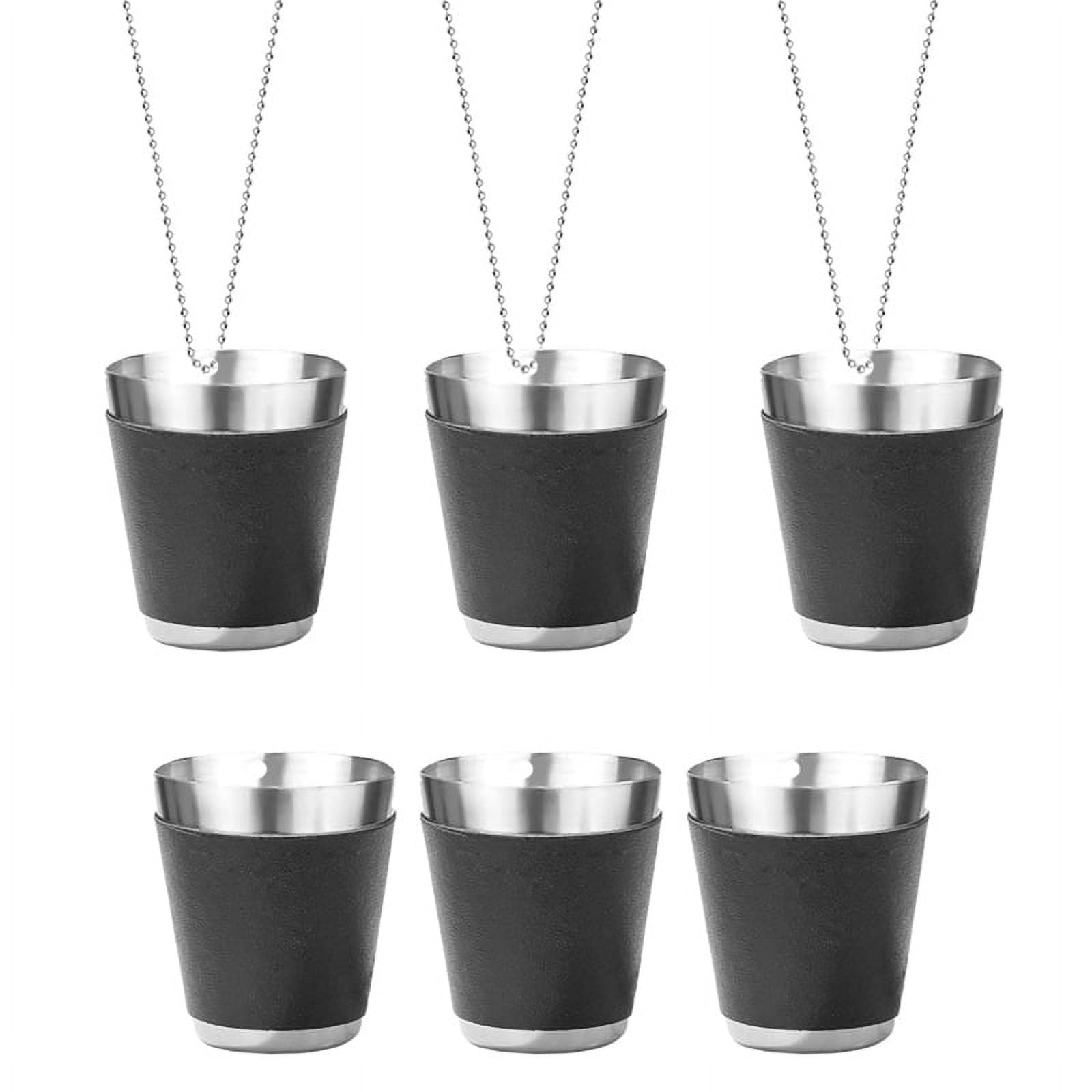 Pack of 6 Shot Cups Metal for Hanging Shot Glasses Stainless Steel with ...