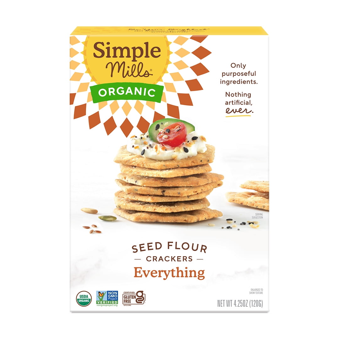 Pack of 6, Simple Mills Everything Organic Seed Flour Crackers, 4.25 oz ...