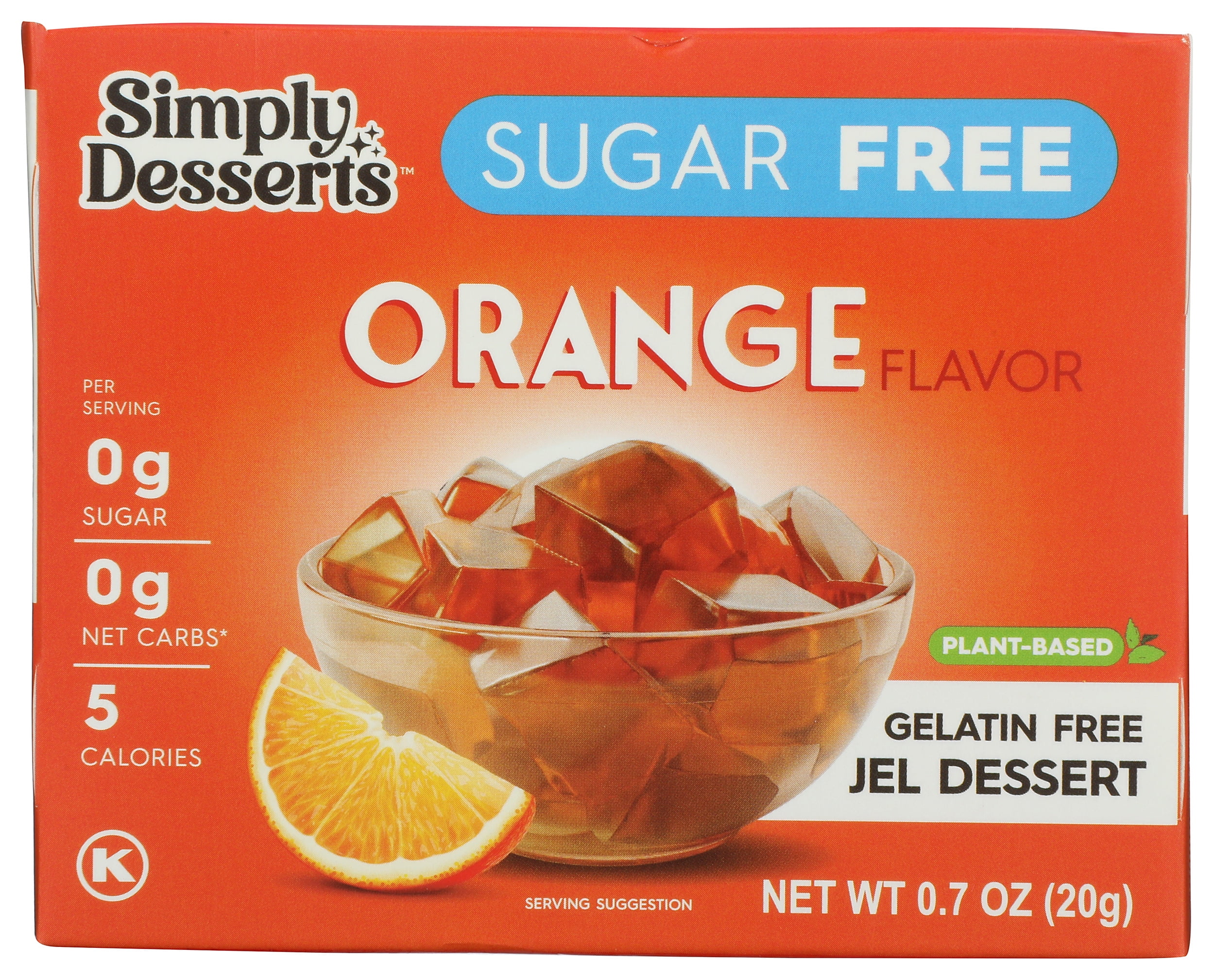 Pack of 6, Simply Delish Sugar Free Orange Flavor Jel Dessert, 0.7 oz ...
