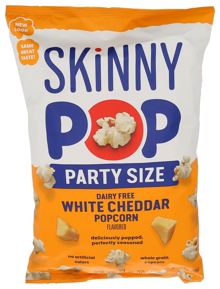 (Pack of 6) SkinnyPop Popcorn Dairy-Free White Cheddar Family Size 8 Oz ...