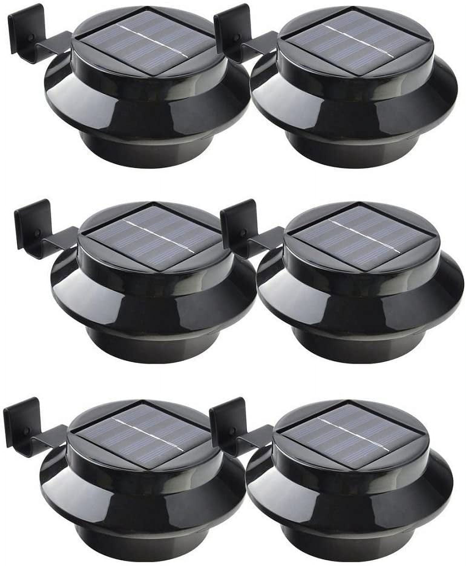 Pack of 6 Solar Powered LED Lights for Gutter, Fence, Roof, Gutter ...