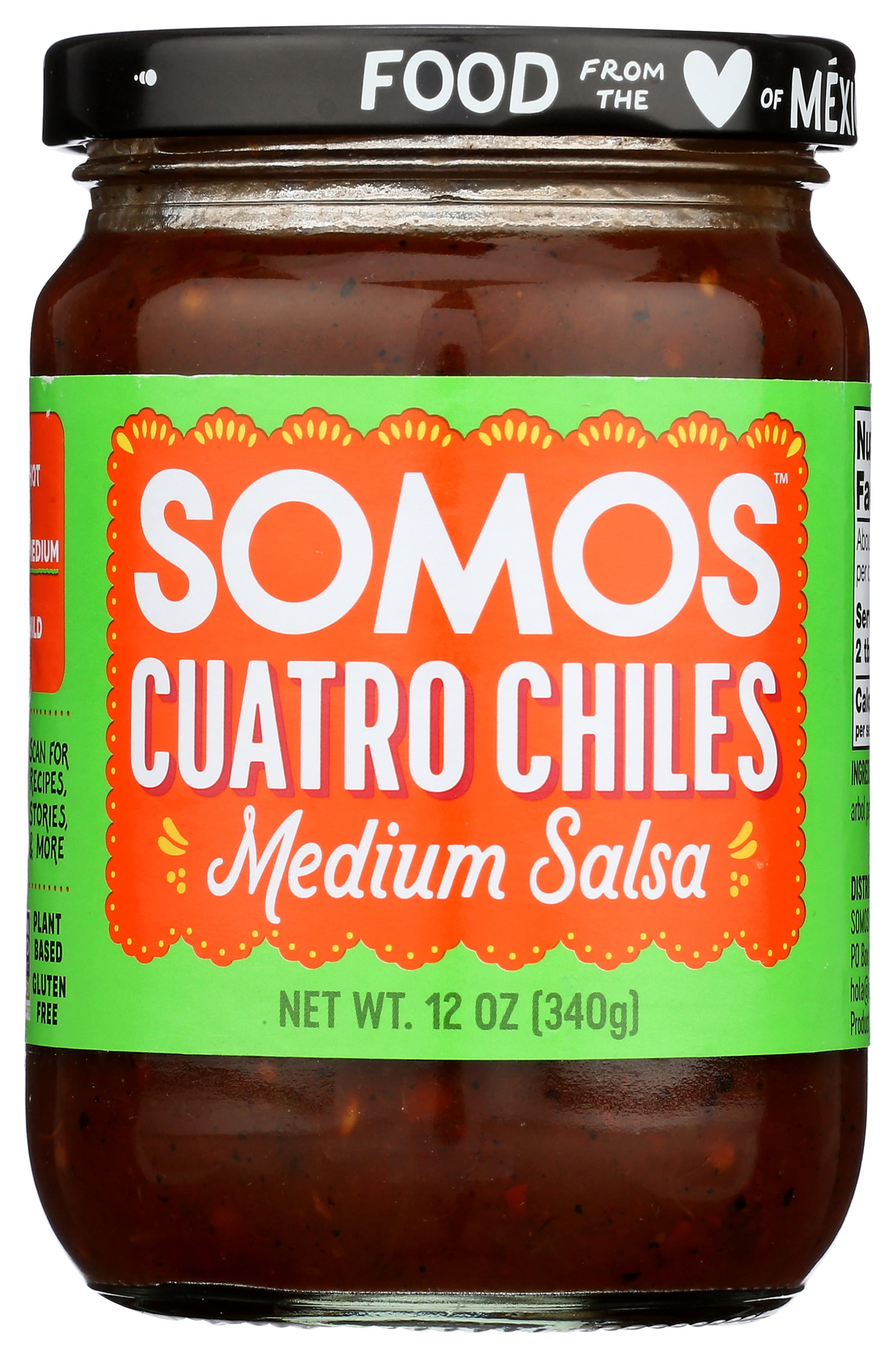 Pack of 6, Somos Cuatro Chiles Medium Salsa, 12 oz - Walmart.com