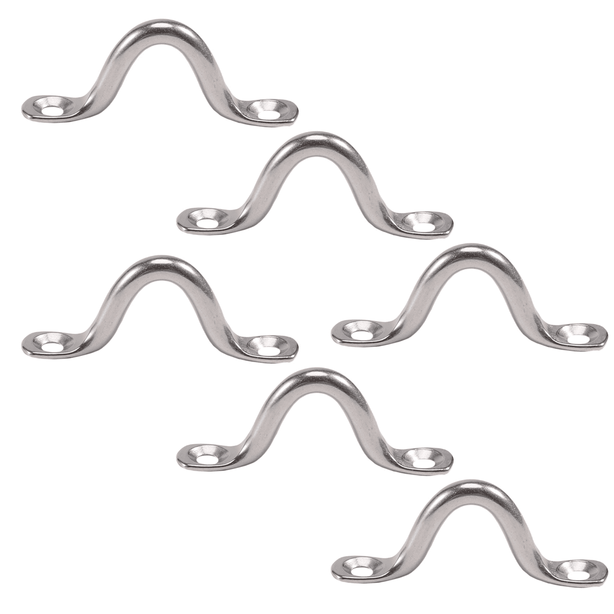 Pack of 6 Stainless Steel Bimini Boat Top PAD EYE , Eye Straps, Tie ...