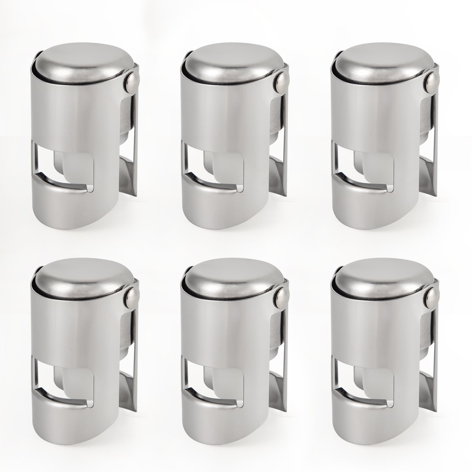 I-MART Pack of 6 Stainless Steel Champagne Stoppers, Airtight Seal ...