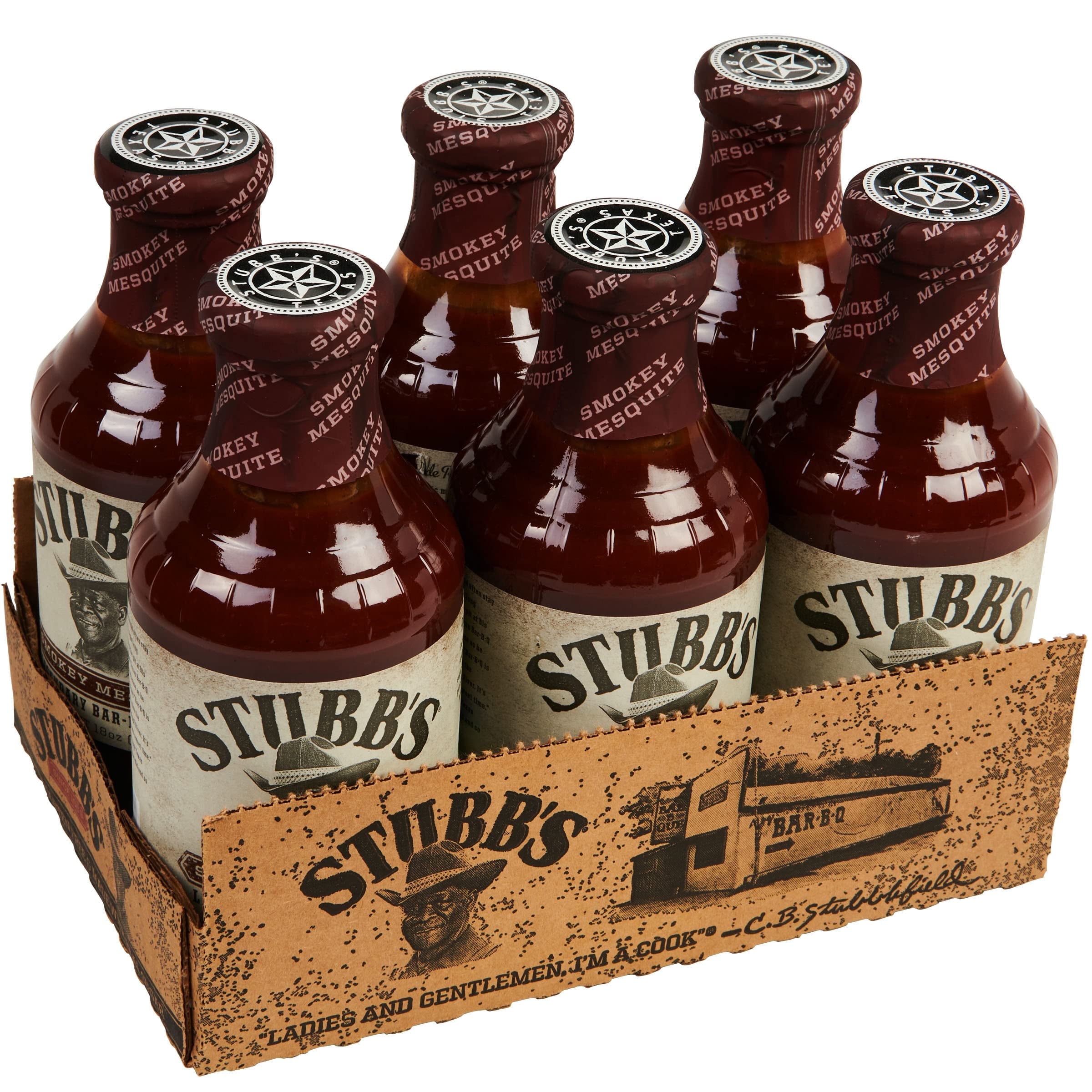 Stubb's, BBQ Sauce, 18 oz, Smokey Mesquite Legendary Pack of 6 ...