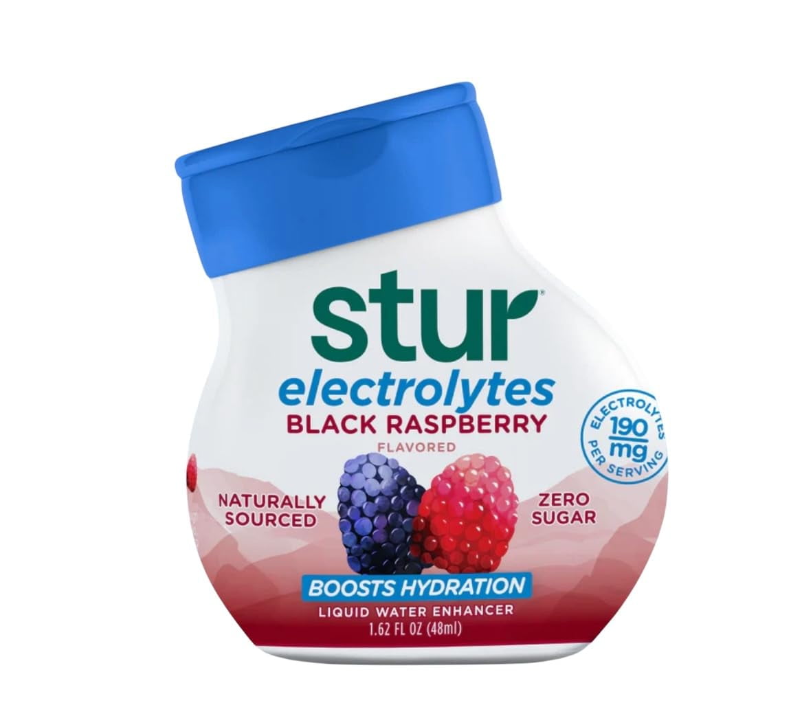 Pack of 6, Stur Black Raspberry Liquid Water Enhancer with Electrolytes ...