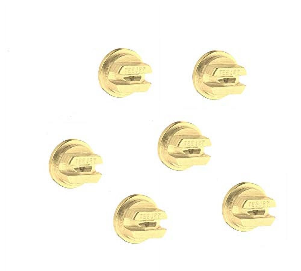 Pack of 6 - TeeJet Brass Even Flat Spray Tip 80° Rated .50 @ 40 ...