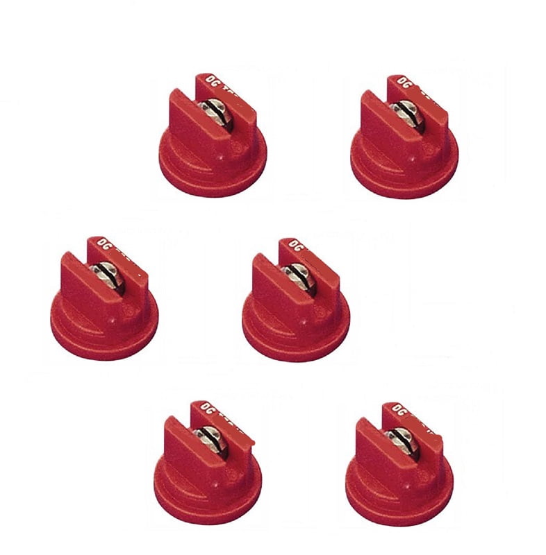 Pack of 6 - TeeJet Drift Guard Flat Spray Tips Red 80° Polymer w/ SS ...