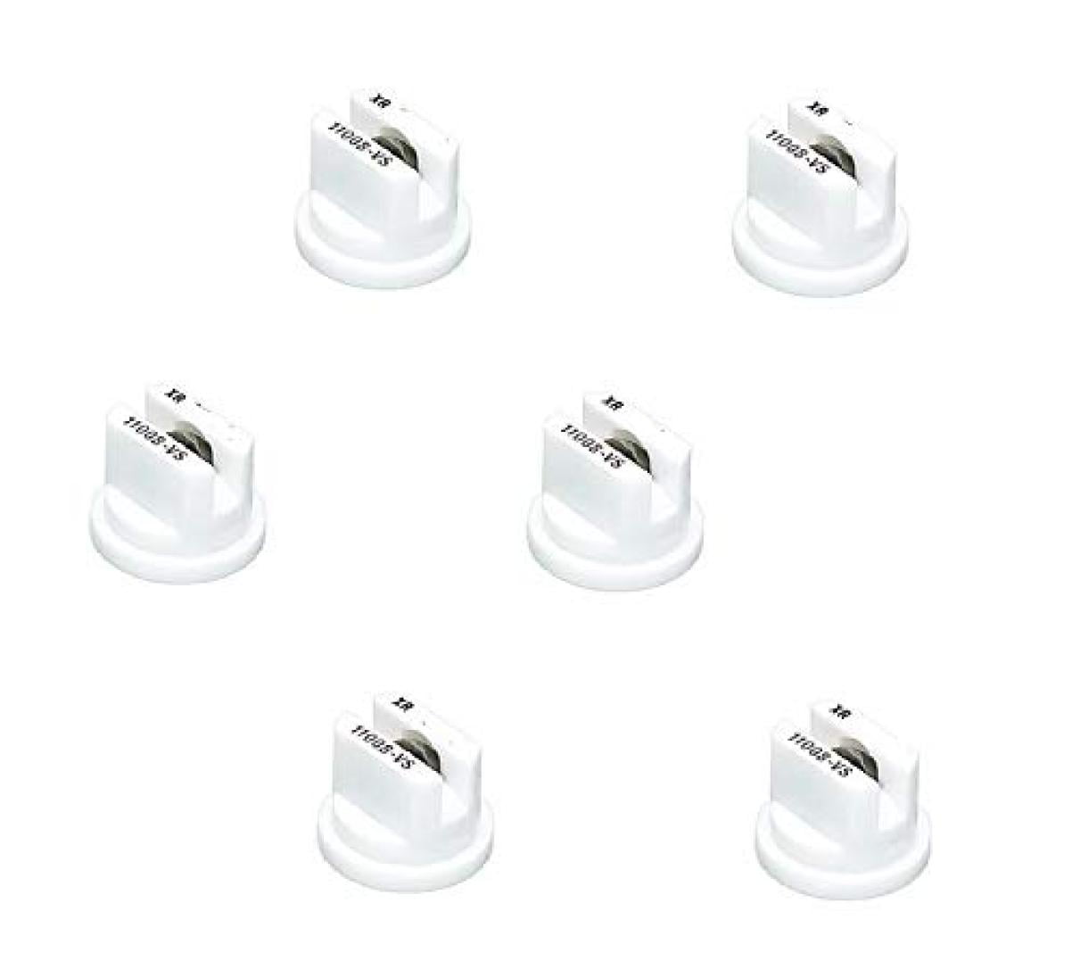 Pack of 6 - TeeJet Extended Range Flat Spray Tips 110° White 0.8 GPM ...