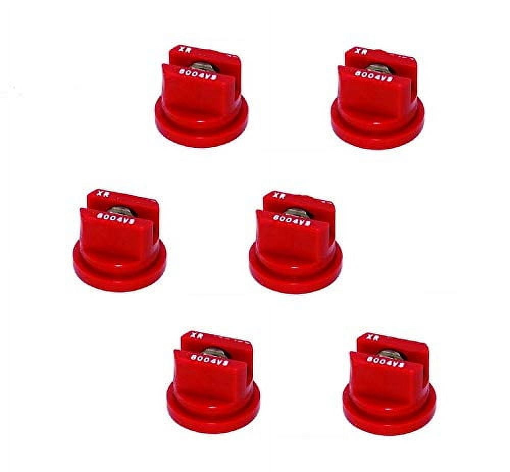 Pack of 6 - TeeJet Extended Range Flat Spray Tips Red 80° Polymer w/SS ...