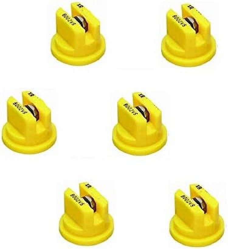 Pack of 6 - TeeJet Extended Range Flat Spray Tips Yellow 80° Polymer w ...