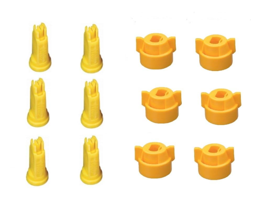 Pack of 6 - TeeJet Flat Spray Tips Yellow 110° 0.2 GPM @ 40 PSI & Nylon ...